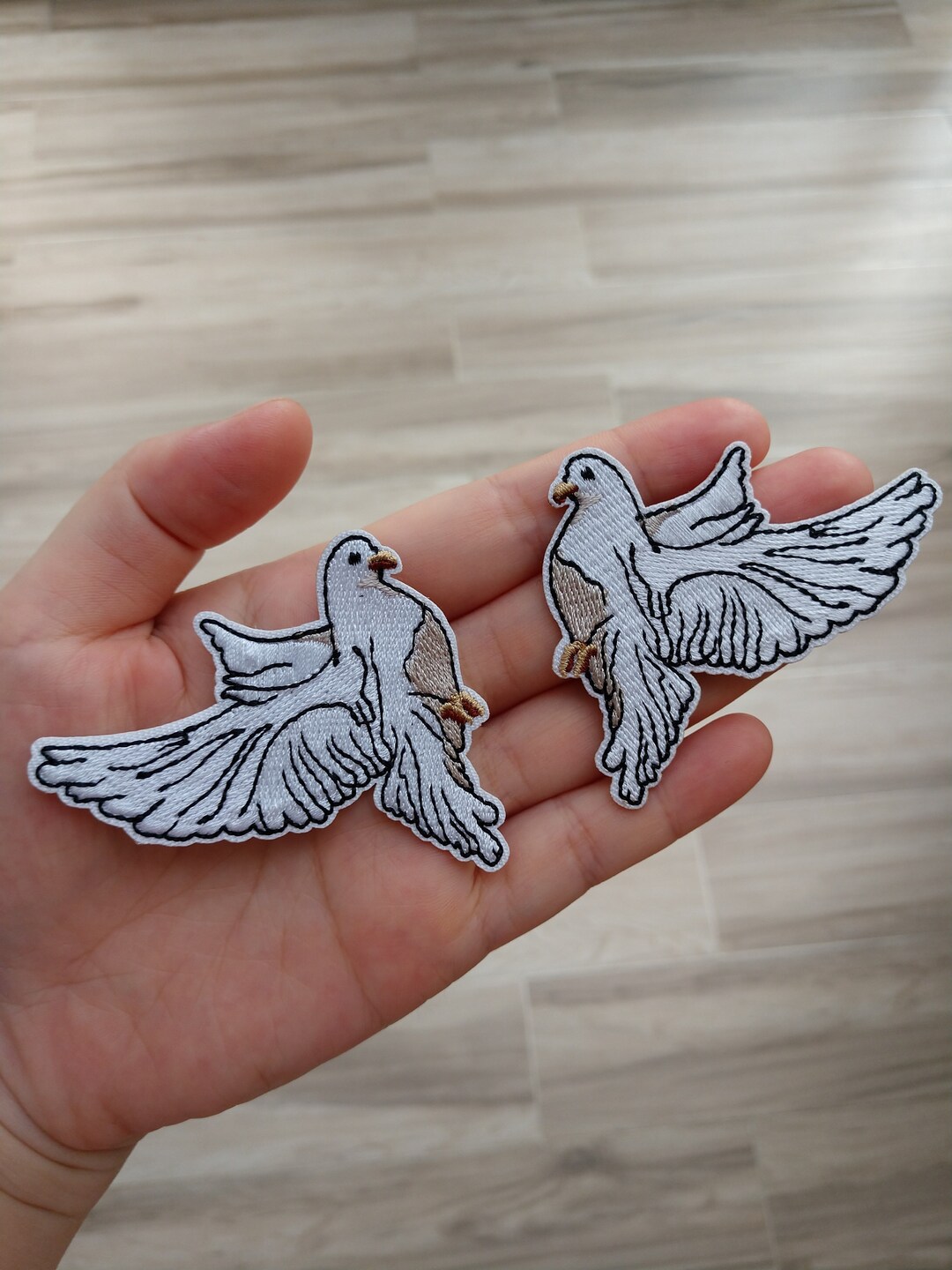 A Pair of Bird Embroidery Iron on Applique Patch,embroidered Peace Dove ...