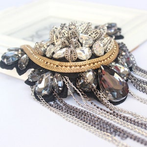 A Pair of Diamond With Tassels Epaulet,handmade Shoulder Pad,gold Studs ...