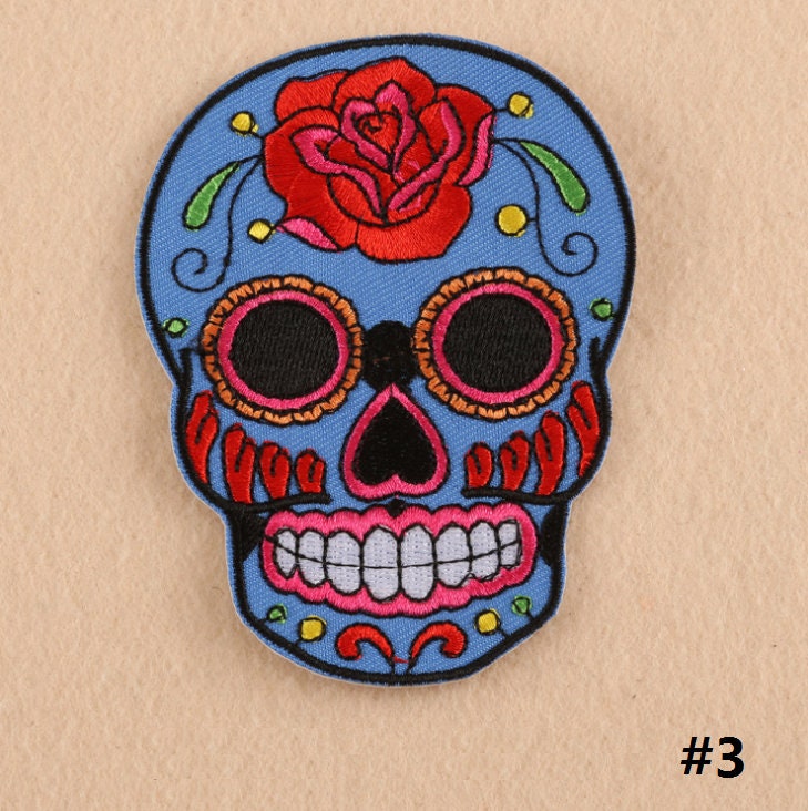 Skull Embroidery Iron on Applique Patchembroideried Skull - Etsy