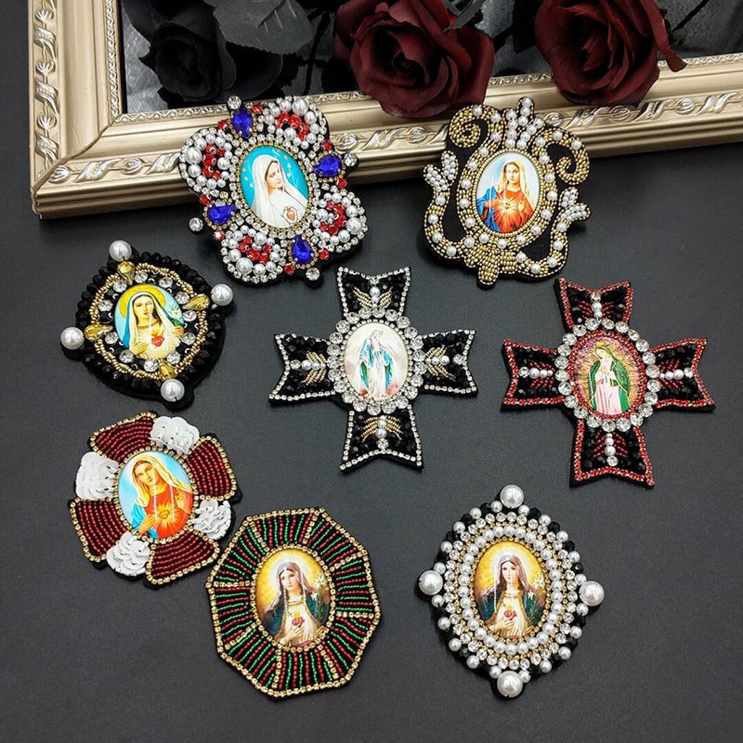 Goddess Embroidery Beaded Applique Patch,rhinestone 3D Cross Patch ...