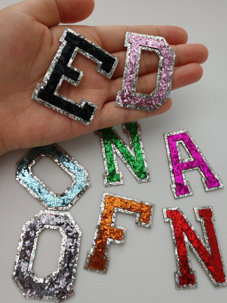 Colorful Letter Sequined Iron on Applique Patchsequins Iron - Etsy