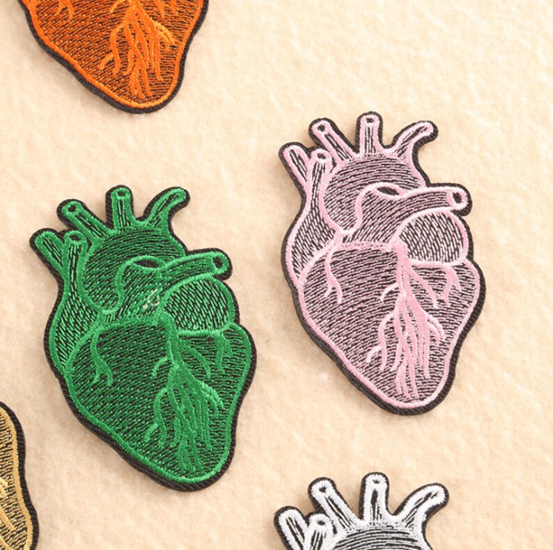 Heart Embroidery Iron on Applique Patch,embroidered Hearts Patch ...