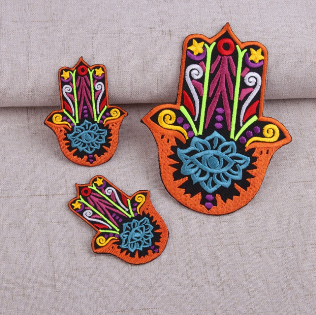 3 Pieces Hands Embroidery Iron on Applique Patch,embroidered Hand Patch ...