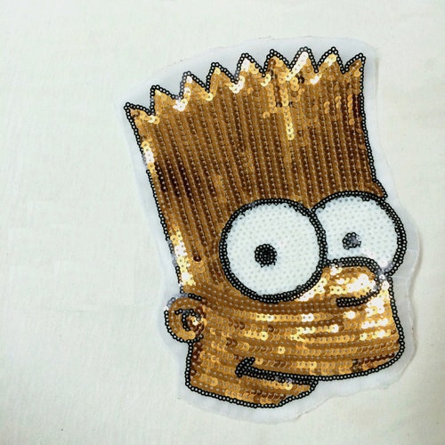 Golden Simpson Sequined Applique Patchpaillette Patchsequins - Etsy