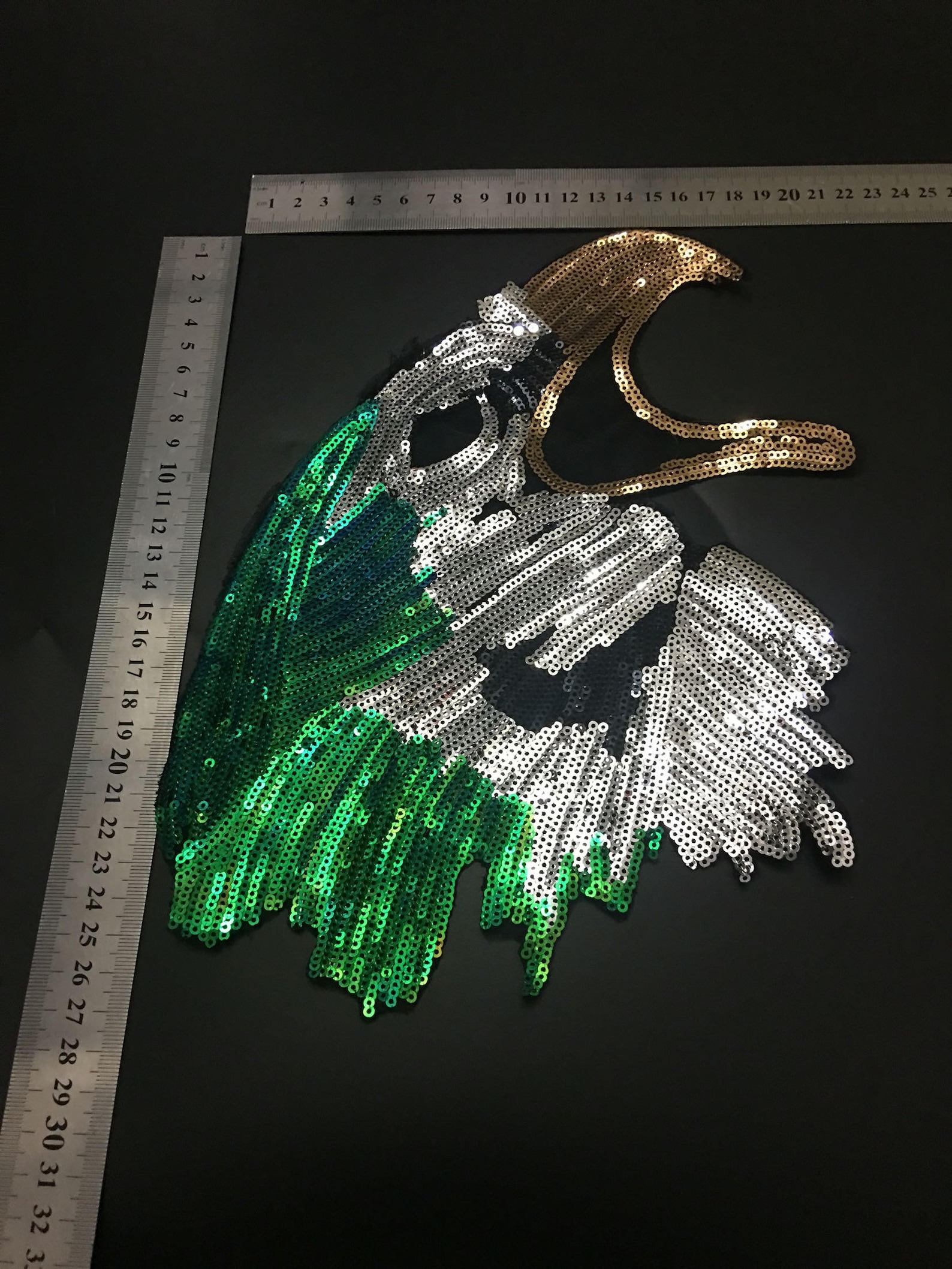 Eagle Head Sequined Applique Patch,paillette Patch,sequins Patch Supplies for Coat,t-shirt ...