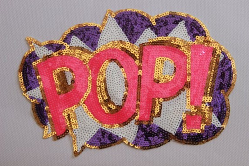 POP! Sequined Applique Patch,paillette Patch,sequins POP Patch Supplies for Coat,t-shirt,costume ...