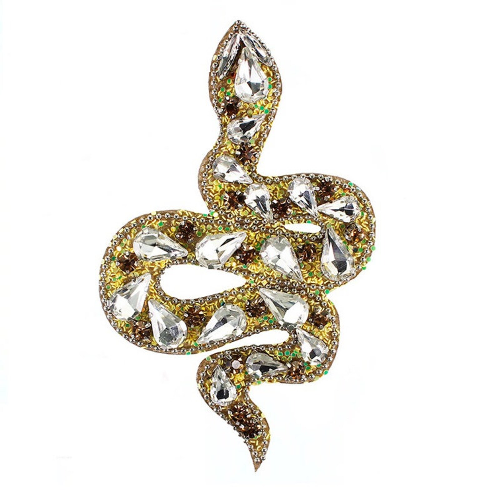 Snake Embroidery Rhinestone Iron on Applique Patch,diamond Snake ...