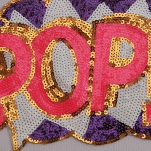 POP! Sequined Applique Patch,paillette Patch,sequins POP Patch Supplies for Coat,t-shirt,costume ...