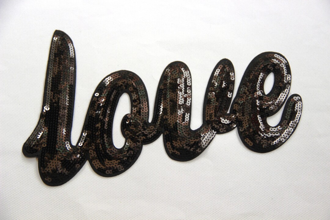 Love Sequined Applique Patch,paillette Patch,sequins Patch Supplies for ...