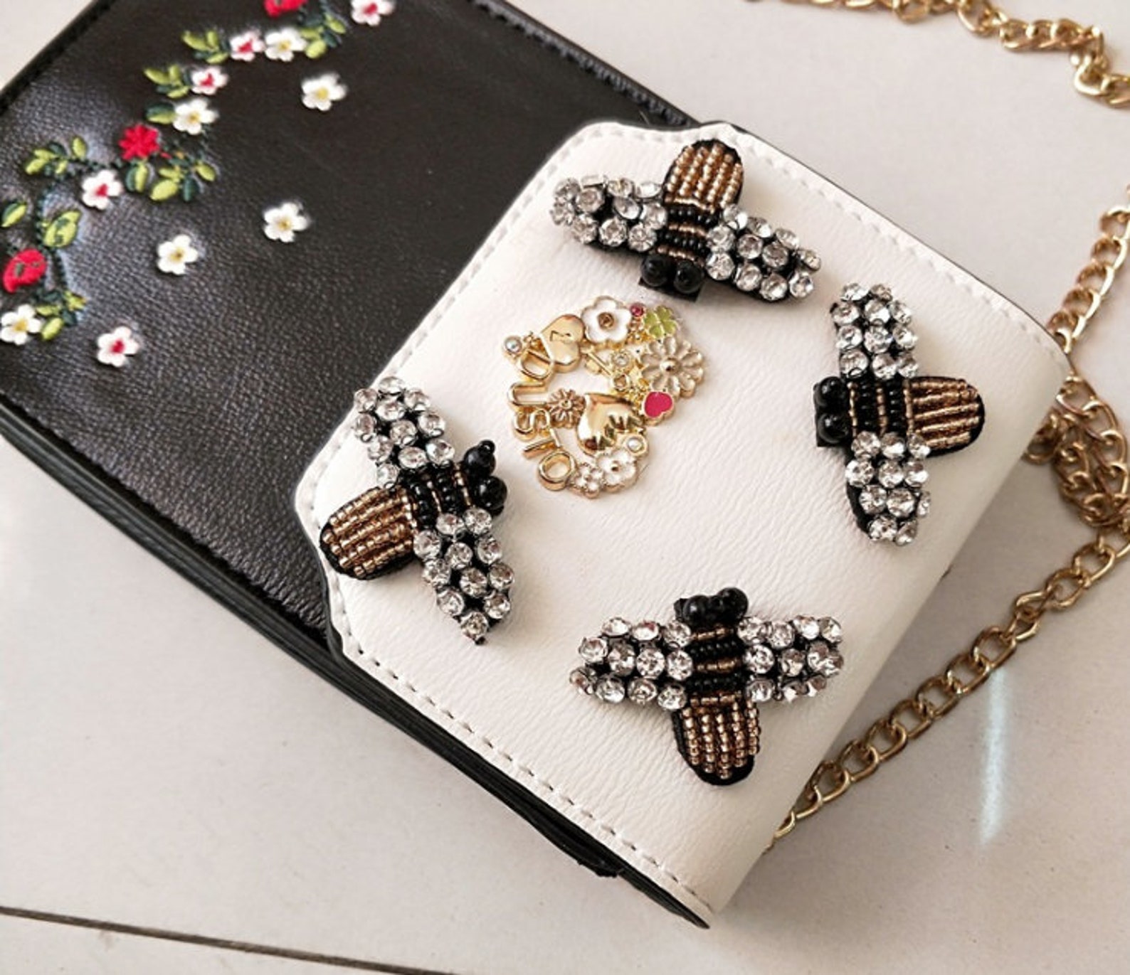 5 Pieces Bees Embroidery Beaded Sequined Applique Patch,beaded Bee ...