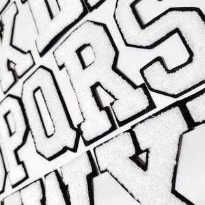 White Embroidered Letters Applique Patch,embroidery Name Letters Patch ...