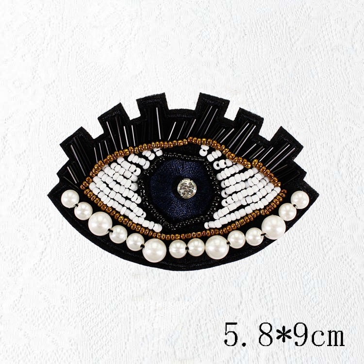 A Pair of Eye Embroidery Beaded Sequined Applique Patch,diamond Eyes ...