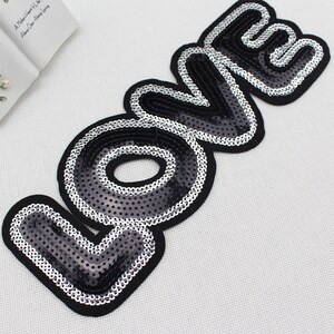 LOVE Sequined Applique Patch,paillette Patch,sequins Patch Supplies for ...