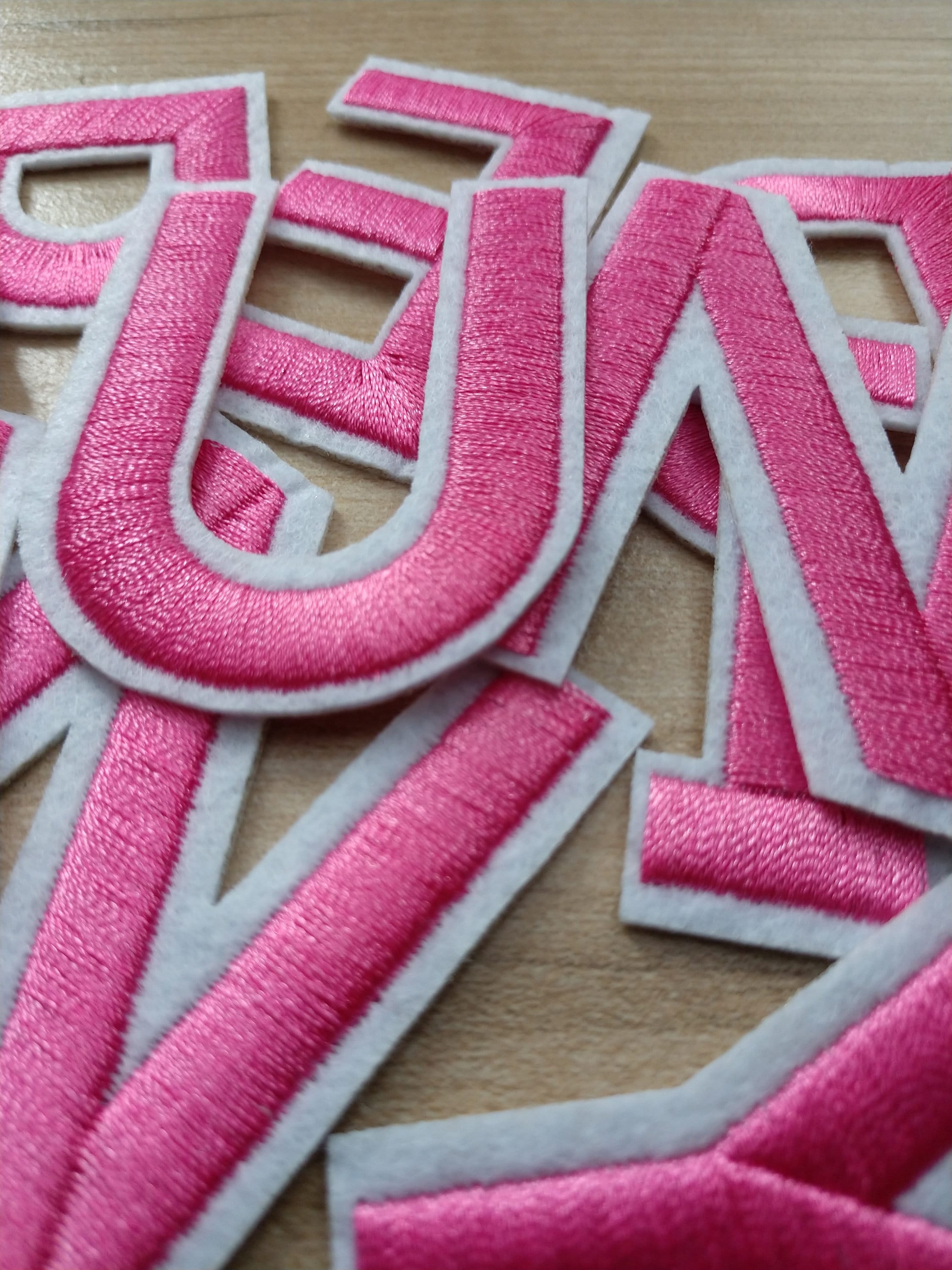 Pink Embroidered Iron on Letters Applique Patchiron on Name - Etsy