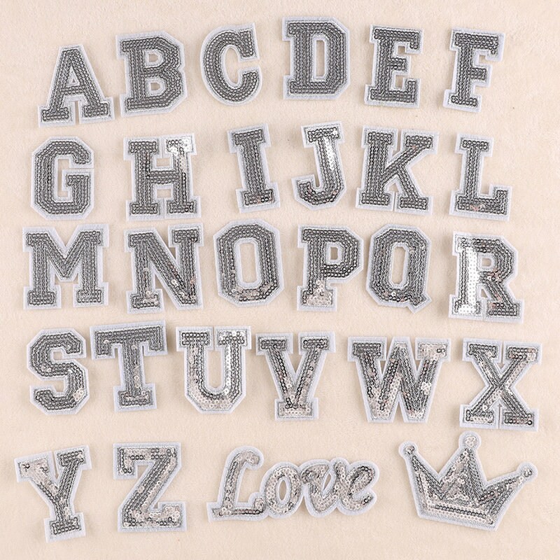 A Set 28 Pieces Gold or Silver Embroidery Sequined Letters - Etsy