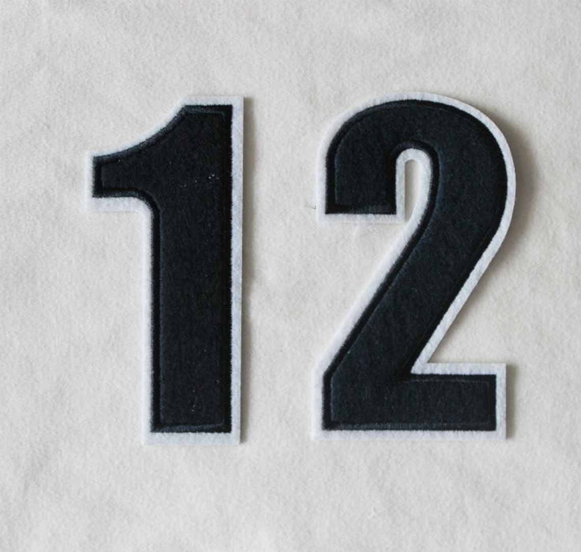 Black or Red Embroidered Iron on Numbers Applique Patchiron - Etsy