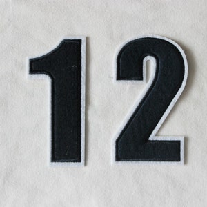 Black or Red Embroidered Iron on Numbers Applique Patchiron - Etsy