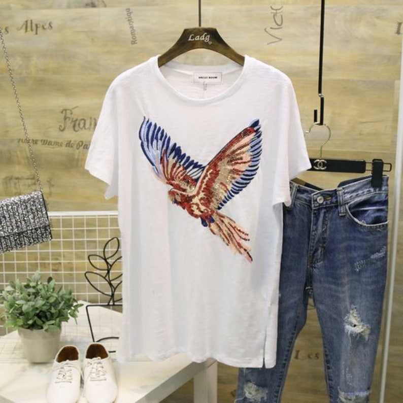 Large Flying Eagle Sequined Applique Patchpaillette - Etsy