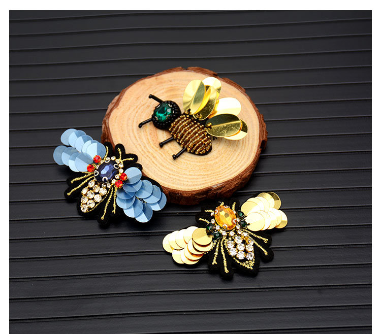 3 Pieces Embroidery Beaded Bee Sequined Applique PatchBeaded | Etsy