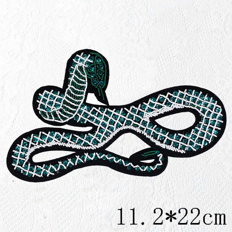 Delicate Snake Embroidery Rhinestone Sequined Applique - Etsy