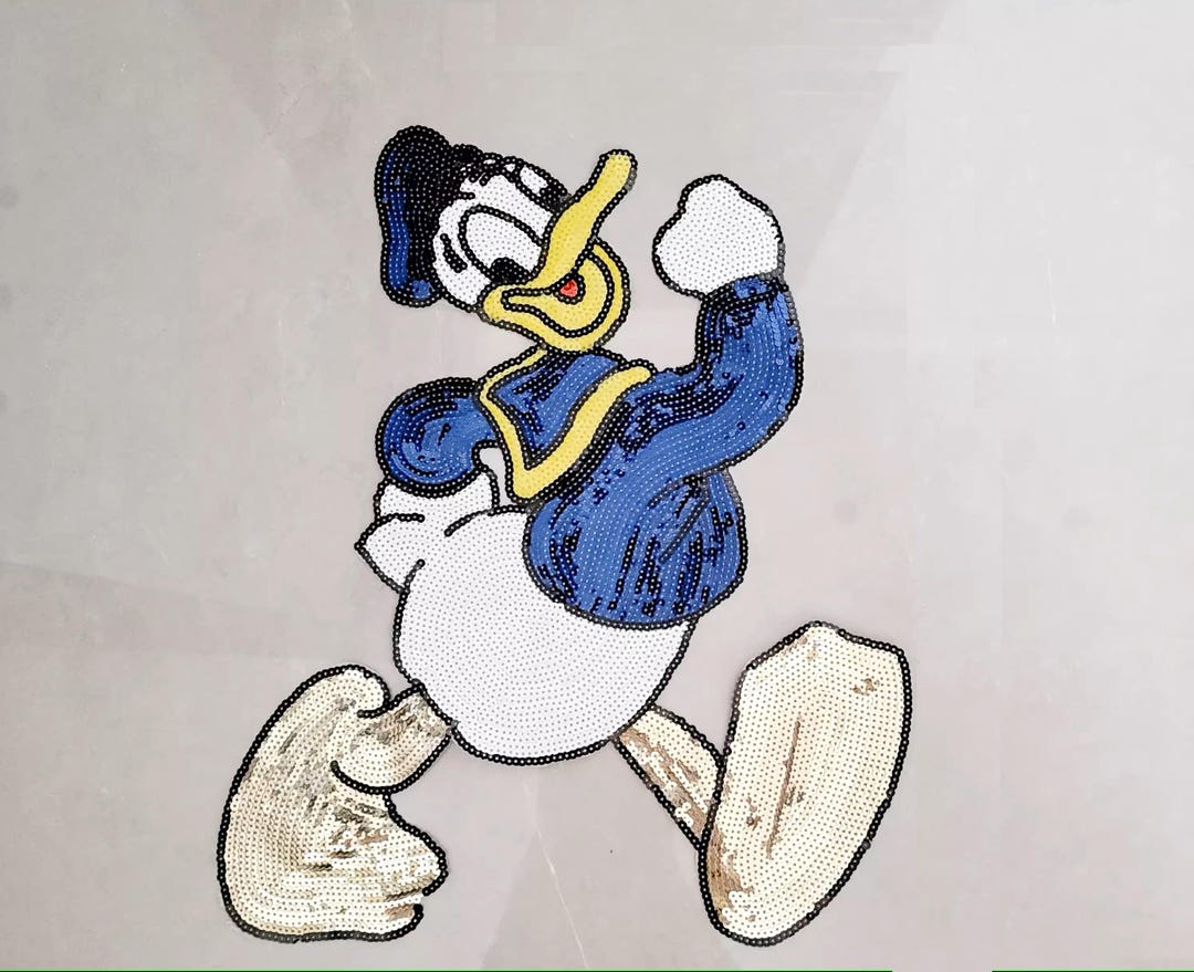 Large Donald Duck Sequined Applique Patch,sequins Cartoon Patch ...