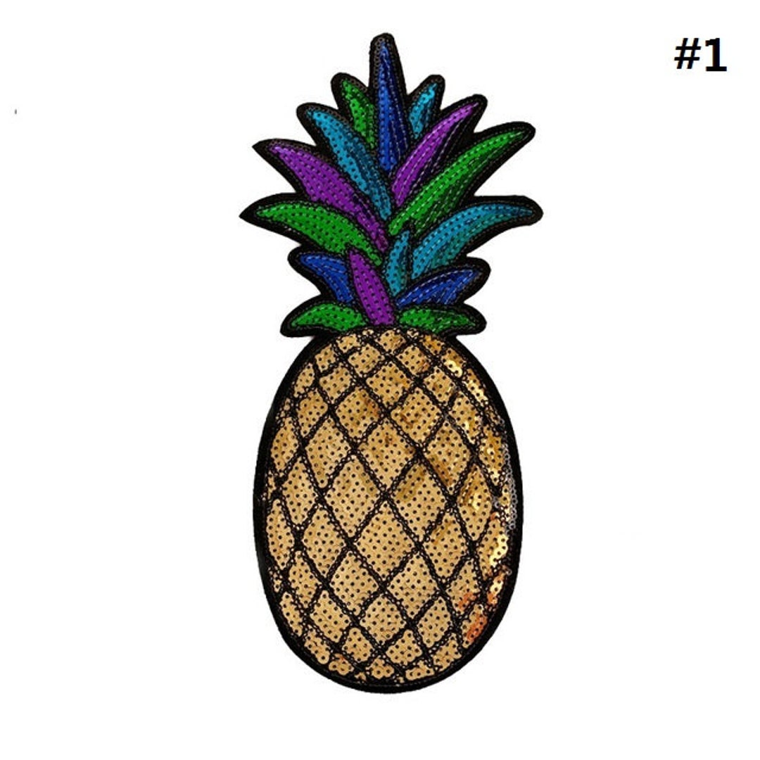 Pineapples Embroidery Sequined Applique Patch,paillette Patch,sequins Pineapple Patch Supplies ...