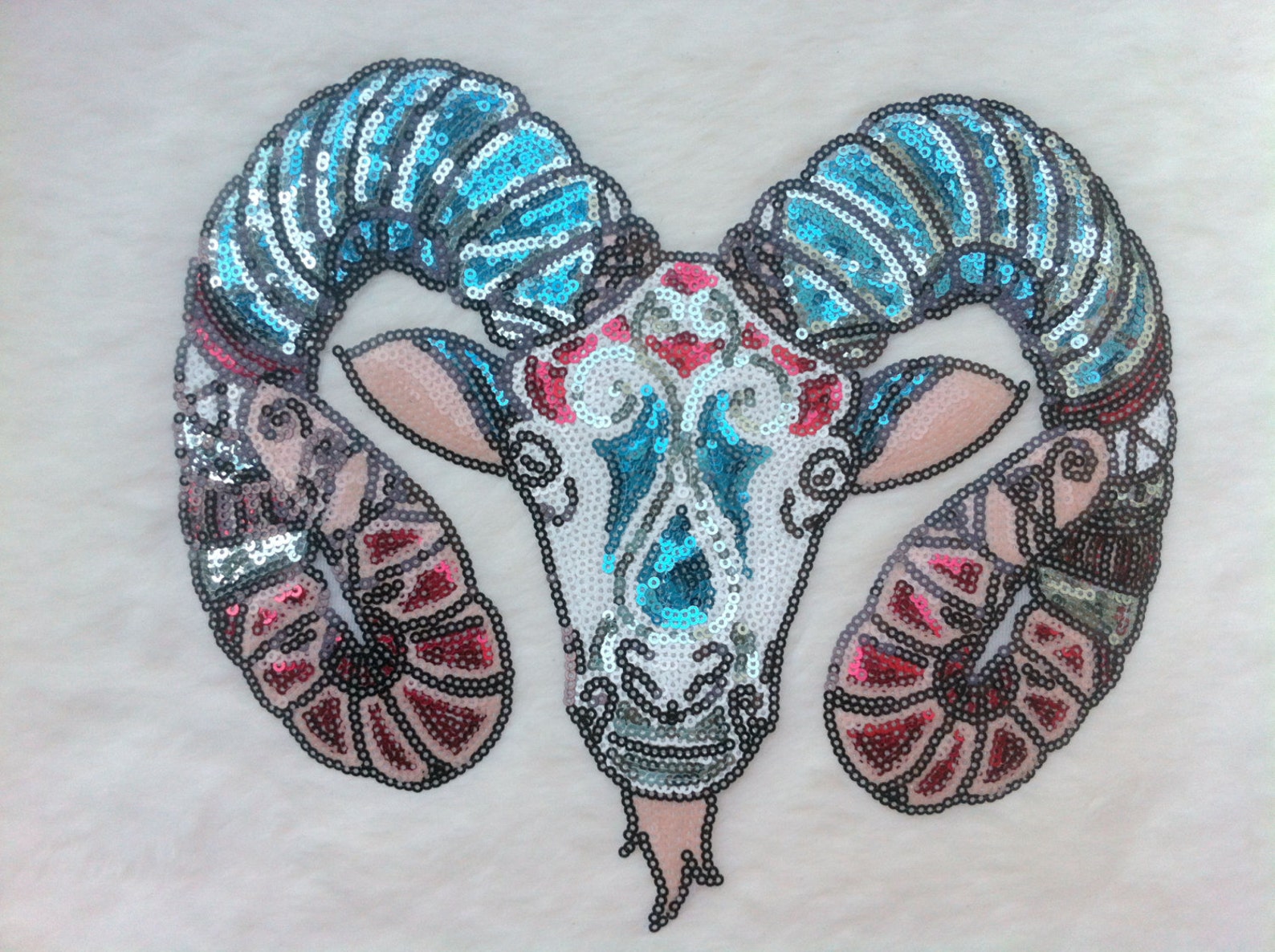 Wild Sheep Head Sequined Applique Patchpaillette | Etsy