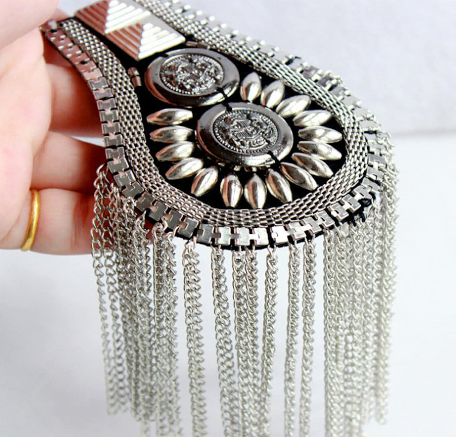 A Pair of Gold or Silver Tassels Epaulethandmade - Etsy