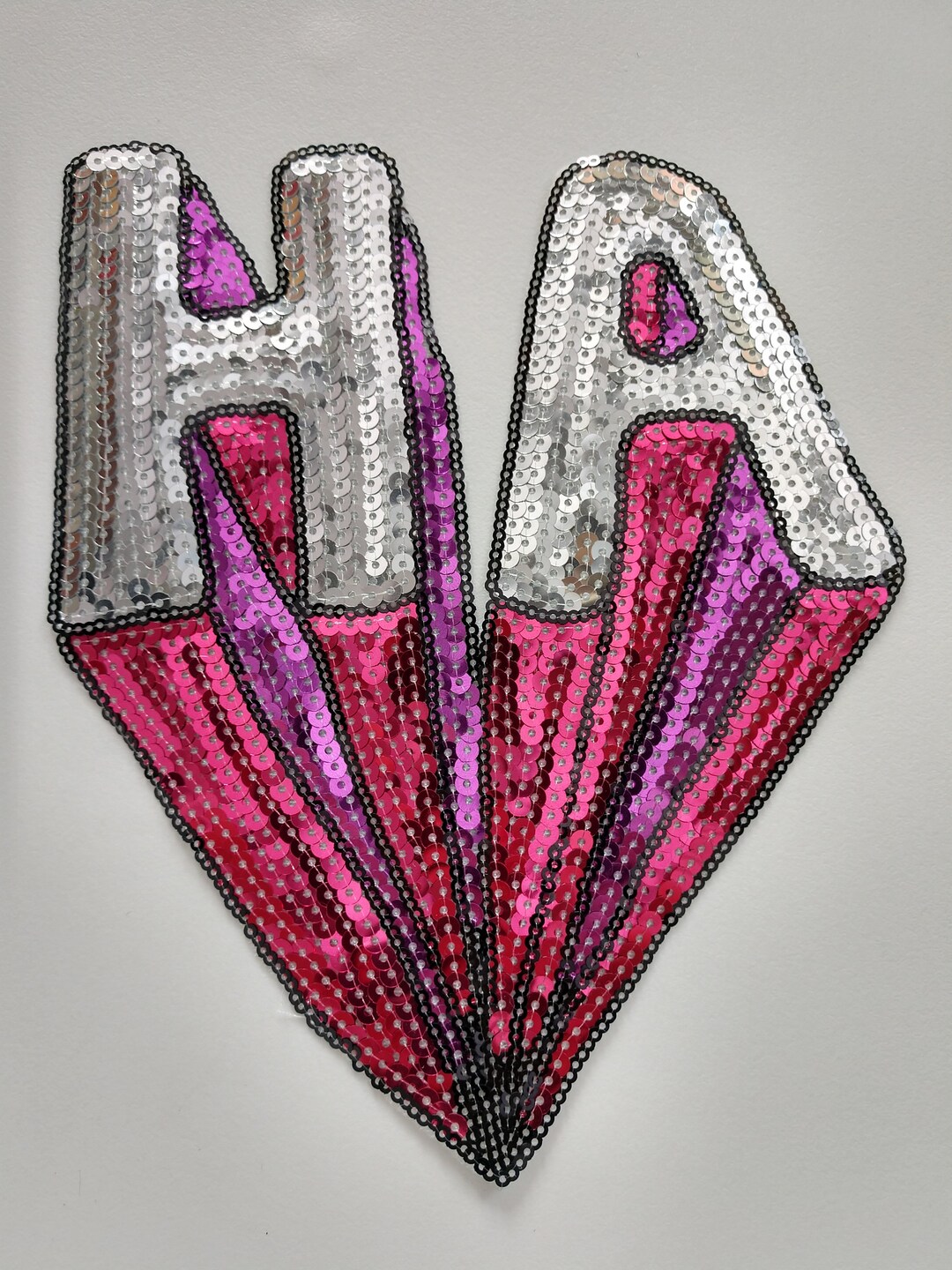 HA Letters 3D Sequined Iron on Applique Patch,paillette Patch,sequins ...