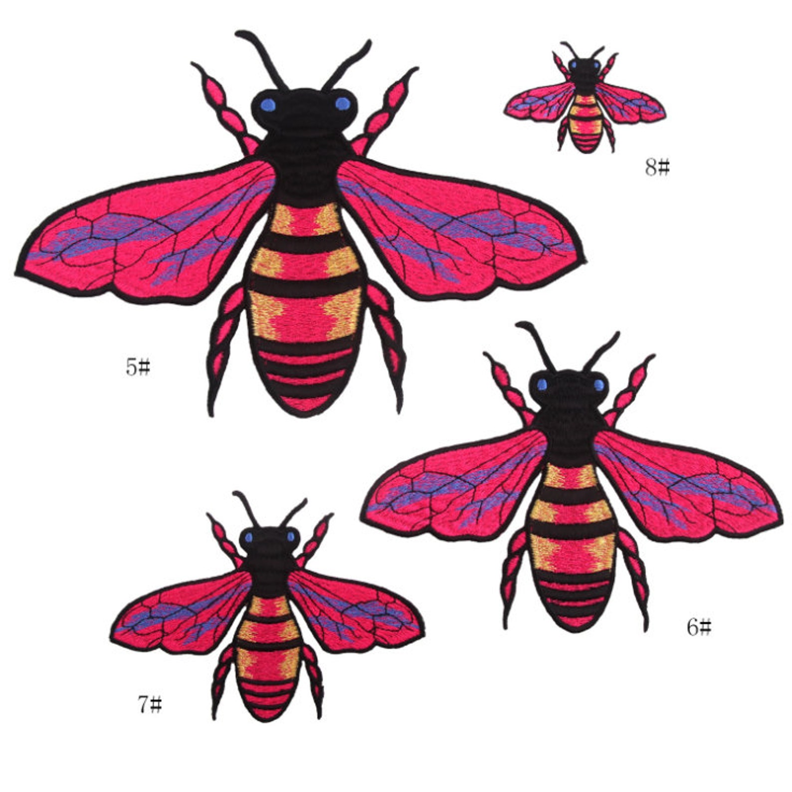 Delicate Bee Embroidered Iron on Applique Patch,embroidery Bees Patch ...