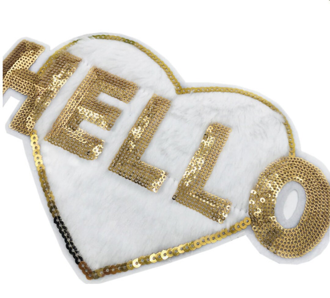 Hello Sequined Applique Patch,paillette Patch,sequins Patch Supplies ...