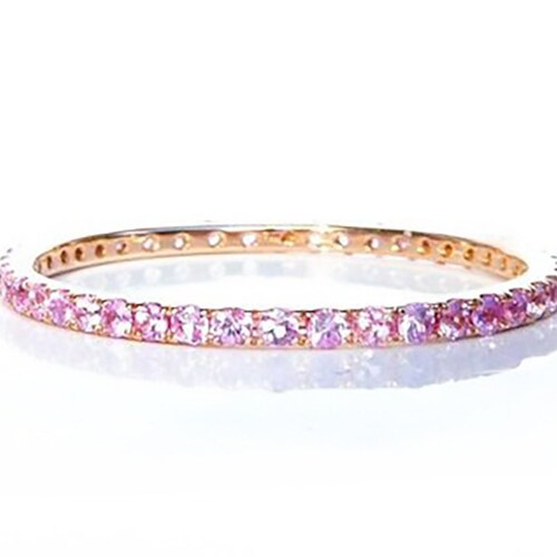 Light Pink Sapphire Eternity Ring . Half or Full Eternity 14k - Etsy