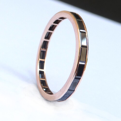 Black Diamond Eternity Ring . Invisible Channel Setting . - Etsy