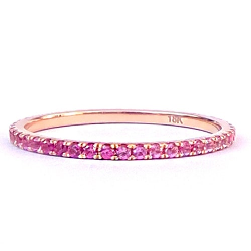 Light Pink Sapphire Eternity Ring . Half or Full Eternity 14k - Etsy