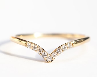 Chevron Wedding Band - Etsy