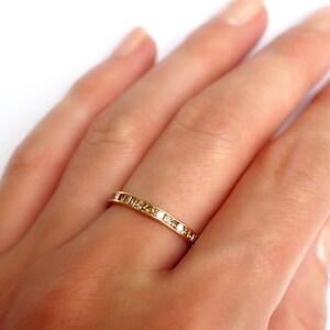 Champagne Princess Cut Diamond Eternity Ring 2.4mm 18k 14k. Wedding ...
