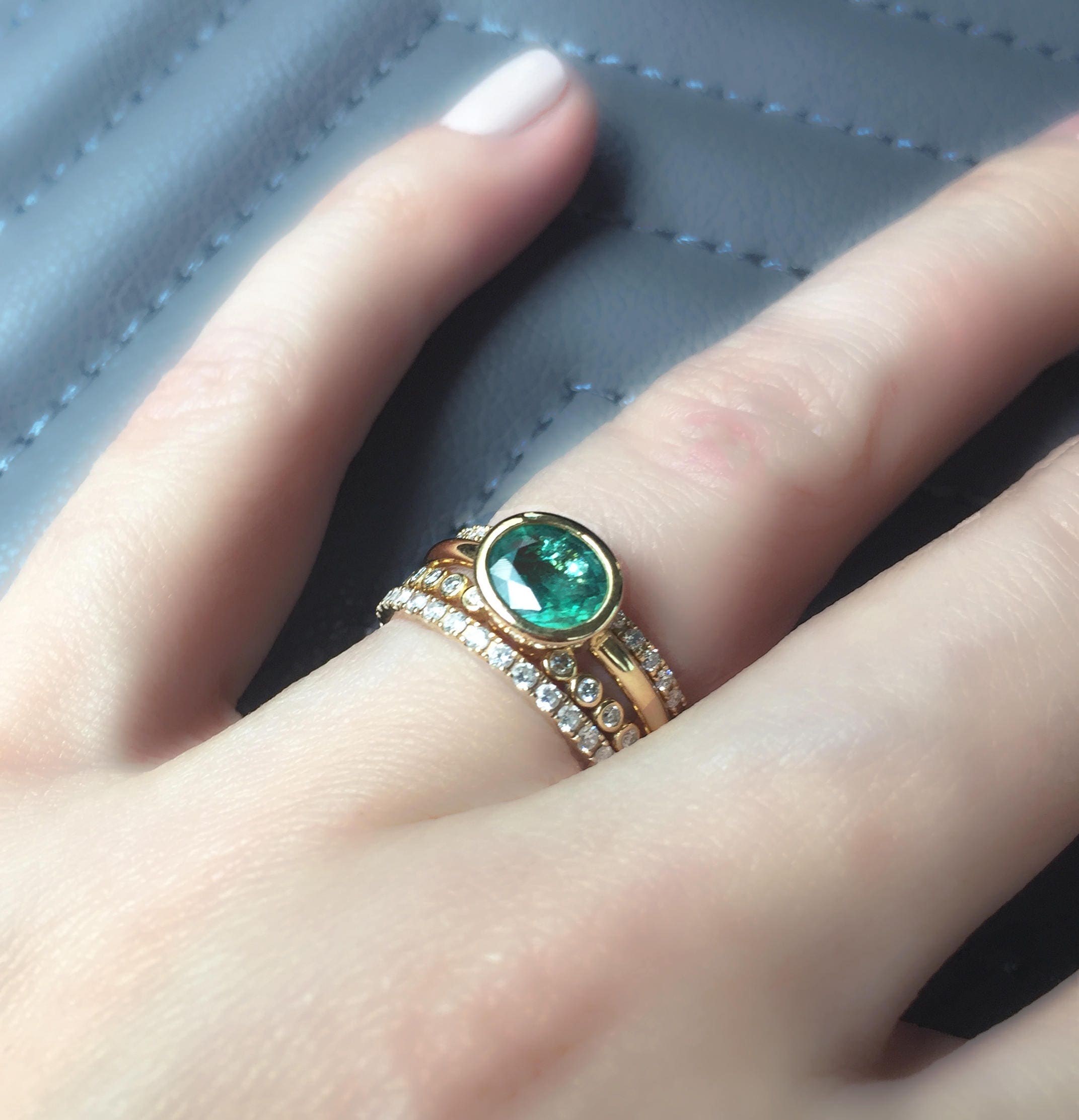 Emerald Ring . Bezel Set Oval Cut Natual Zambian Emerald Ring - Etsy