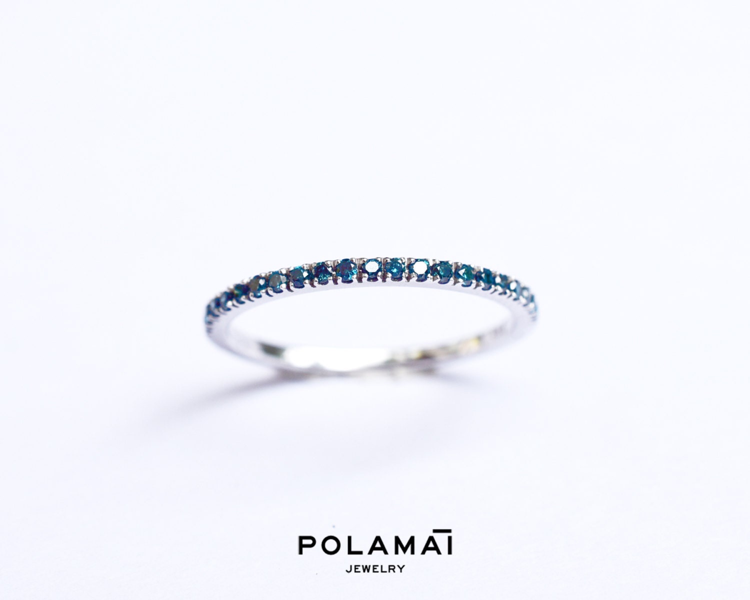 Blue Diamond Eternity Ring 18k 14k . Full or Half Eternity | Etsy