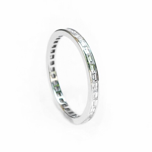 Black Diamond Eternity Ring . Invisible Channel Setting . - Etsy