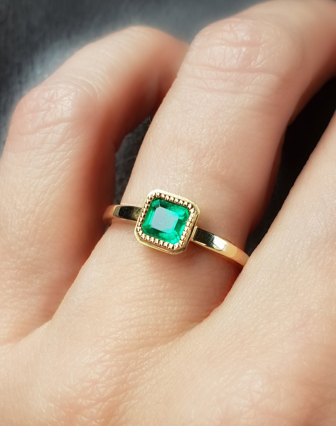 Emerald Cut Emerald Ring . Natural Zambian Emerald . | Etsy