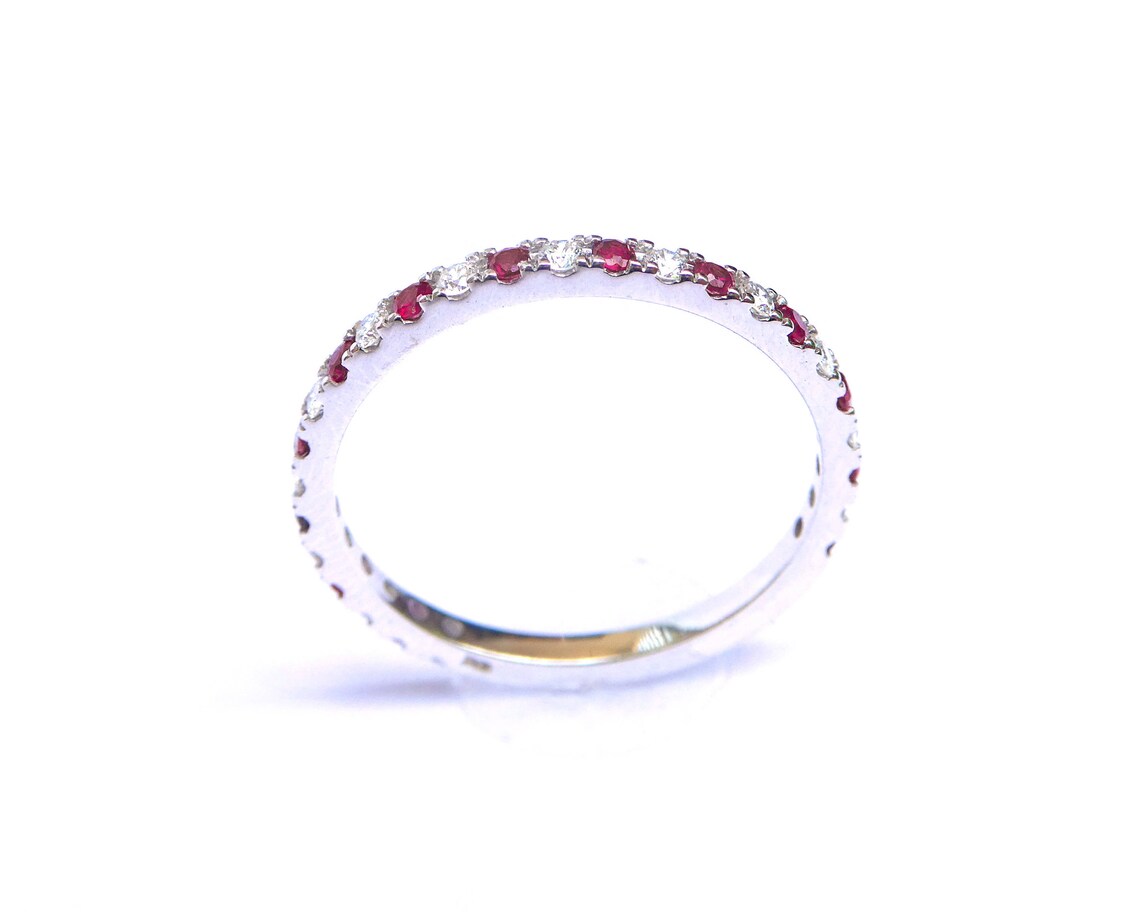 Diamond and Ruby Eternity Ring . 18k 14k Gold . Half Full - Etsy