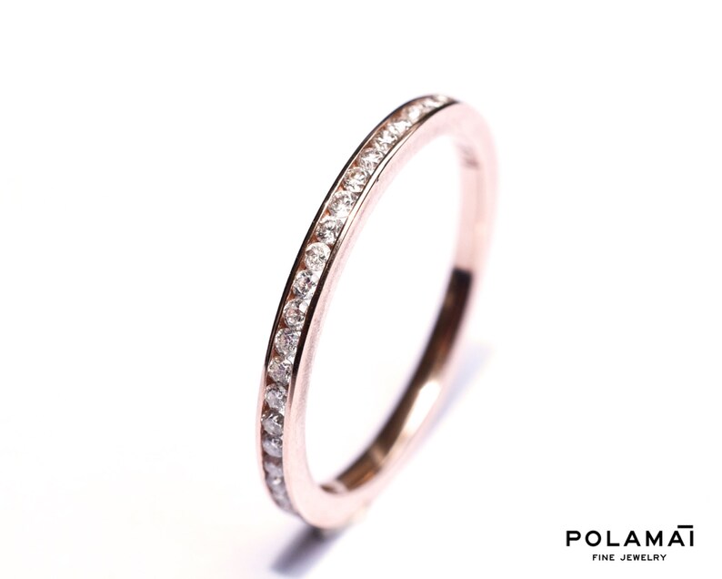 Channel Set Diamond Eternity Ring . Stacking Ring. Wedding - Etsy