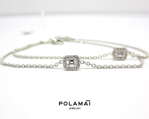 Baguette Cut Diamond Bracelet 18k Gold . Rectangle Square Cut | Etsy