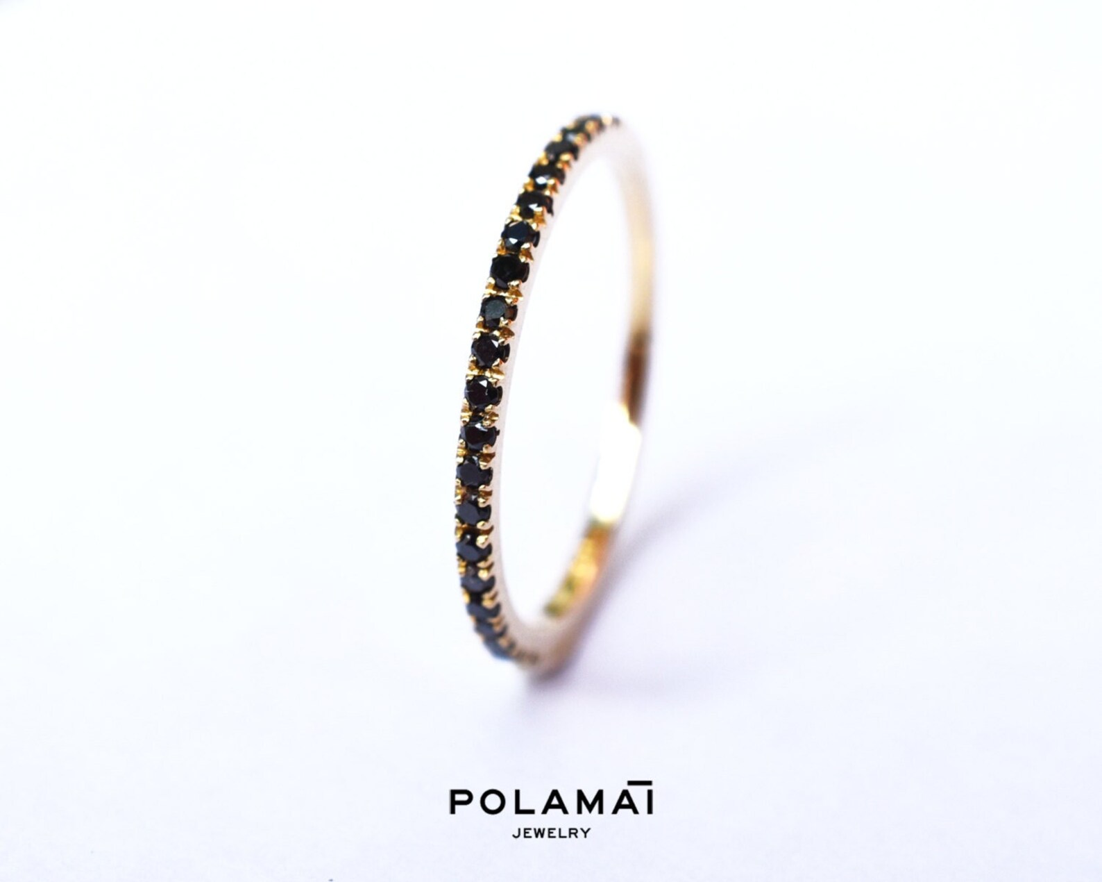 Black Diamond Eternity Ring 18k 14k Half 3/4 or Full Black - Etsy