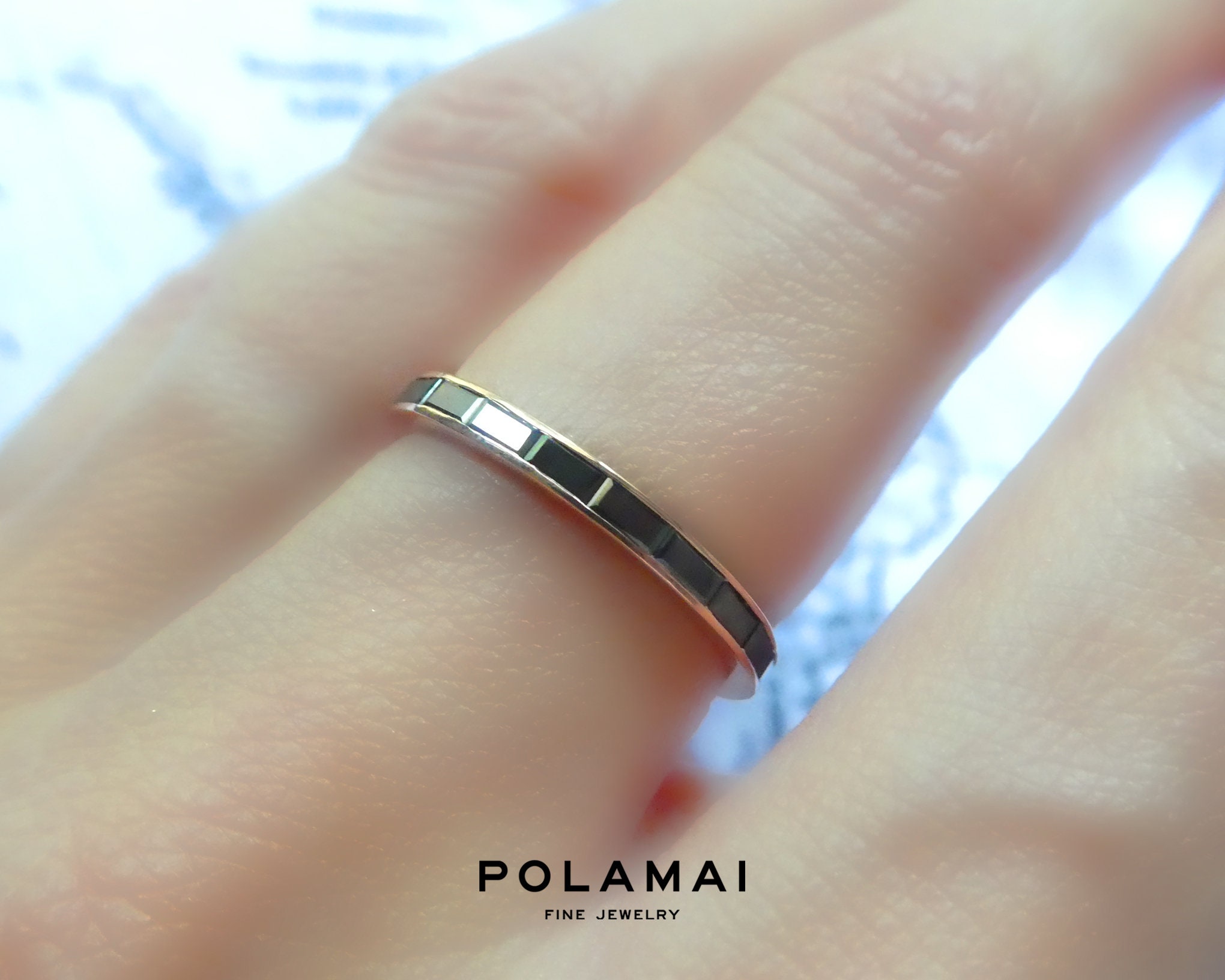 Black Diamond Eternity Ring . Invisible Channel Setting . - Etsy