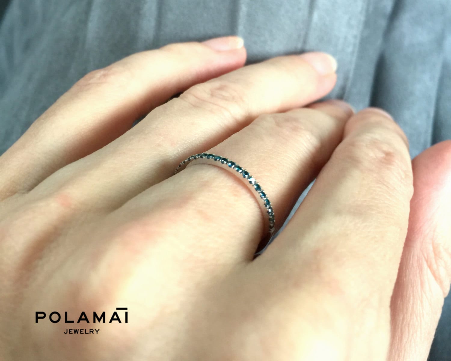 Blue Diamond Eternity Ring 18k 14k . Full or Half Eternity | Etsy