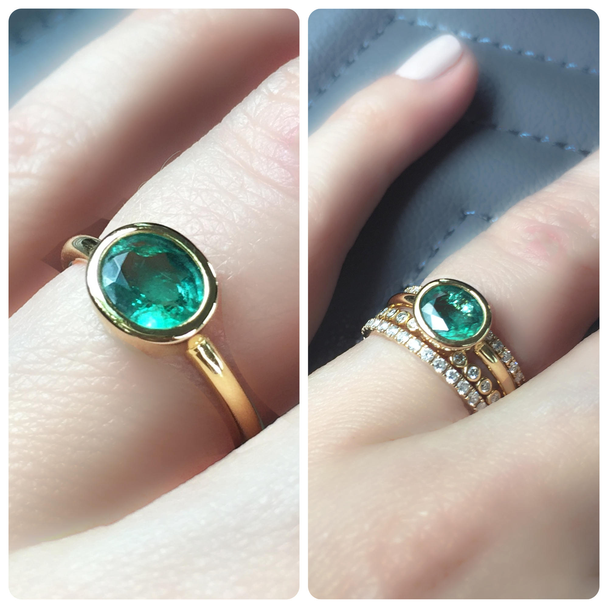 Emerald Ring . Bezel Set Oval Cut Natual Zambian Emerald Ring - Etsy