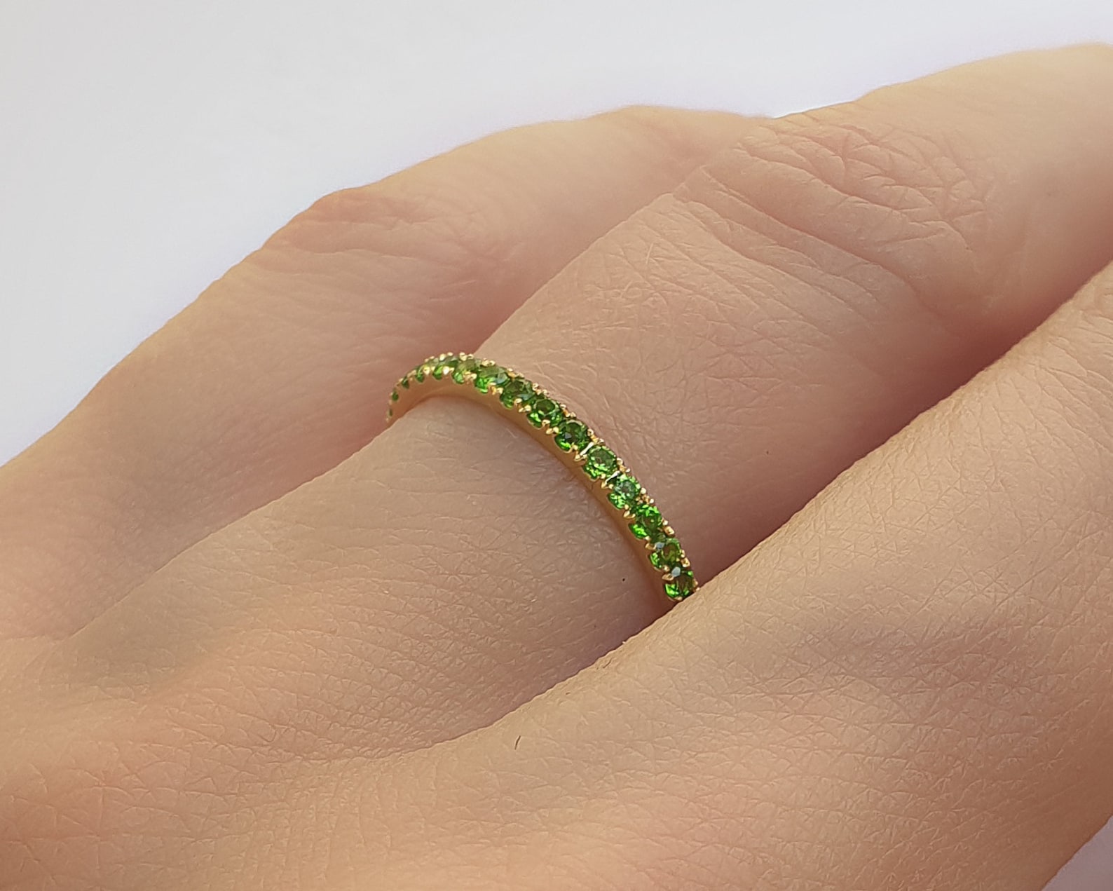 Chrome Diopside Ring . Chrome Diopside Eternity Band . Green - Etsy