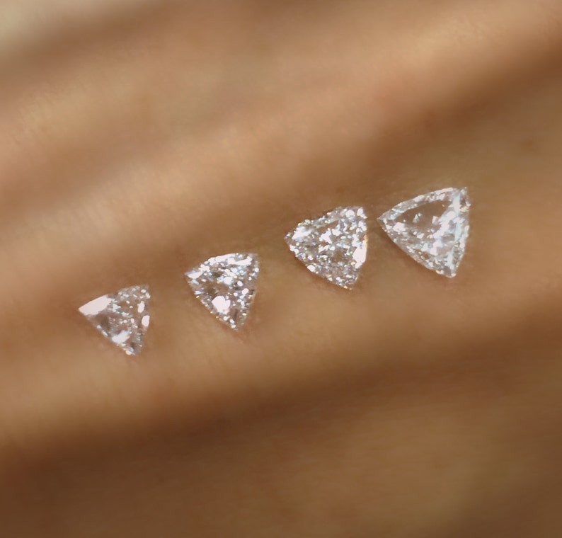 Diamond Trillion Ring 18k 14k Gold. Diamond Triangle Ring. G | Etsy