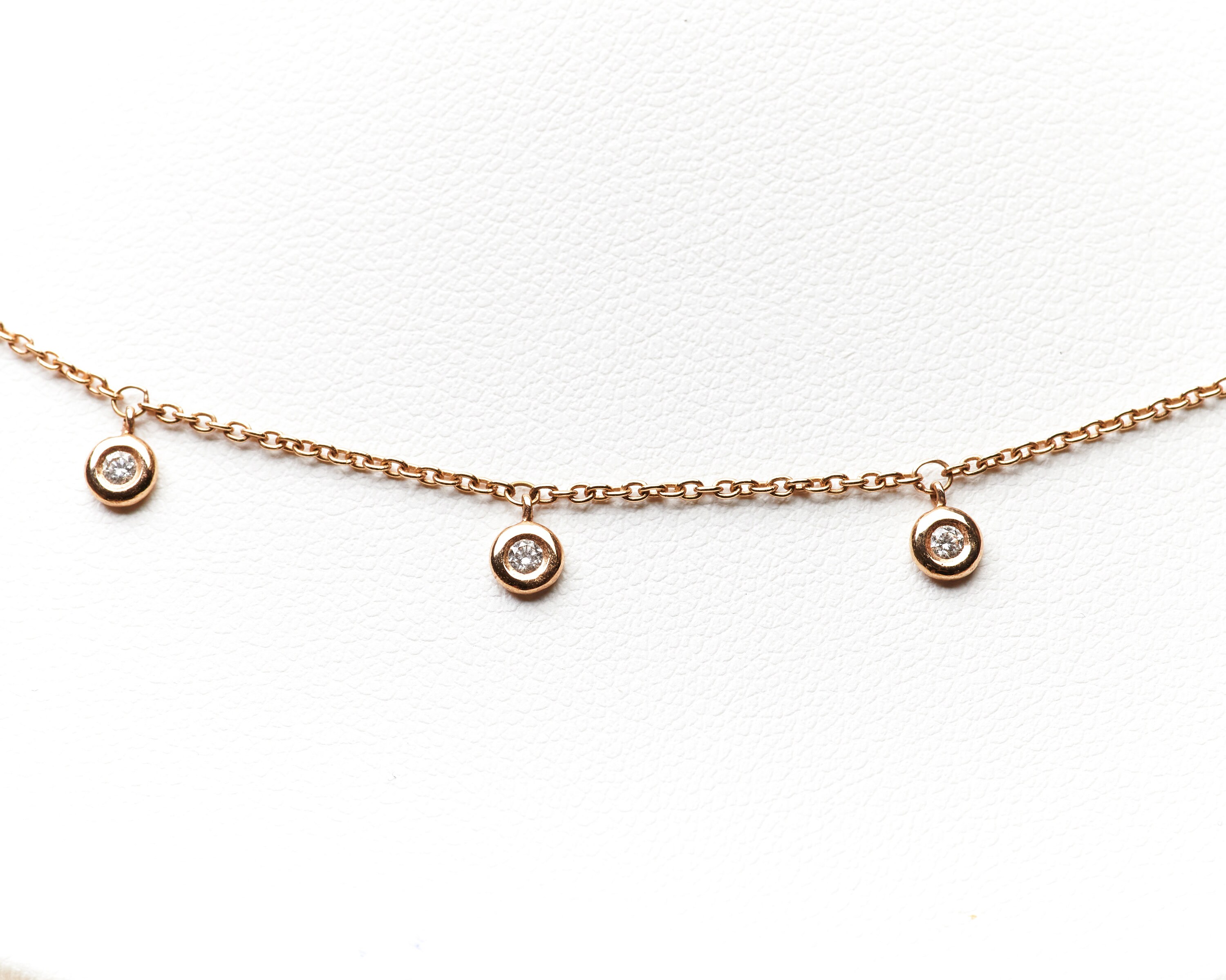 9 Diamond Raindrop Necklace. Diamond Drip Necklace . 18k Solid - Etsy